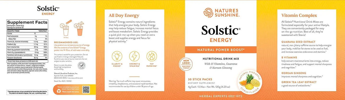 Nature's Sunshine Solstic Energy (30 packets) – Nature's Best Health Store